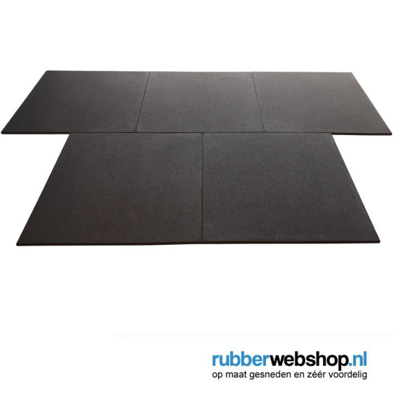 Zwarte rubberen tegel | 100x100cm | 2cm dik - Rubber Webshop