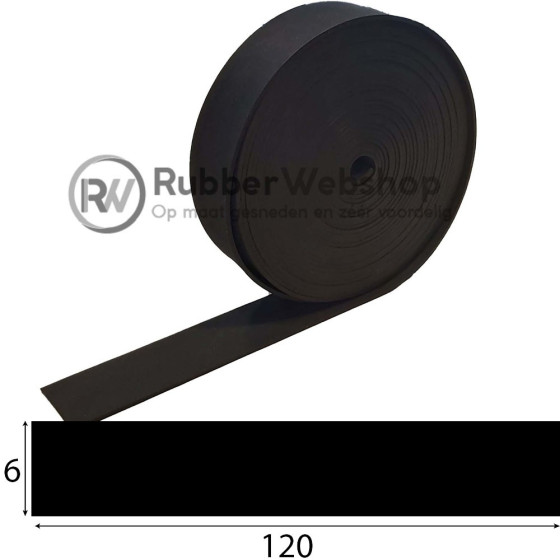 100% EPDM rubber band | 50mm breed | 3mm dik | Rol 10 meter