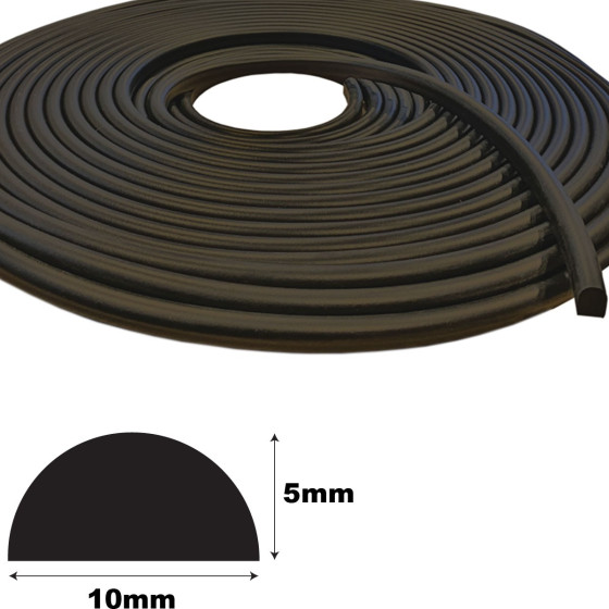 Bestel nu Mosrubber halfrond snoer 10x5mm - Rubber Webshop