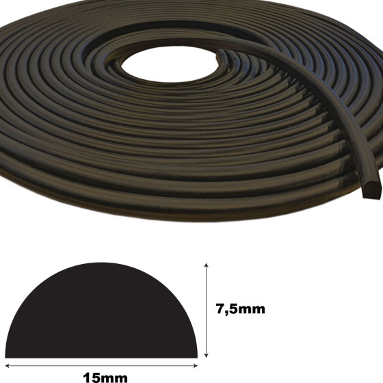 Halfrond EPDM profielen | Stootrand | Rubber Profiel