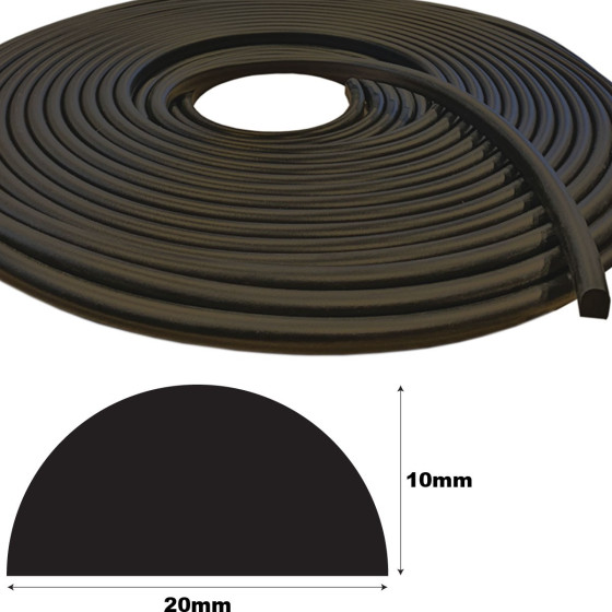 Mosrubber halfrond snoer 20x10mm kopen bij Rubber Webshop