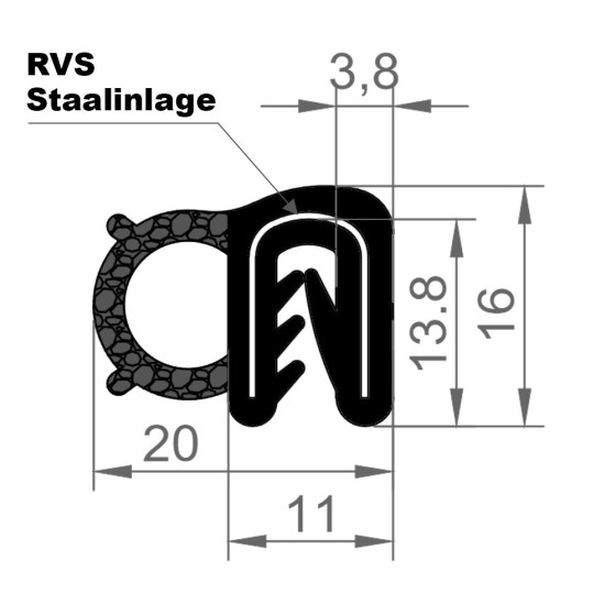 Diverse PVC & Rubber Klemprofielen | Direct uit voorraad geleverd